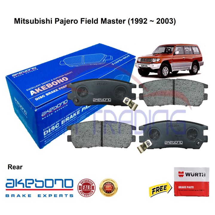 Genuine Akebono Rear Brake Pads for Mitsubishi Pajero Field Master ...