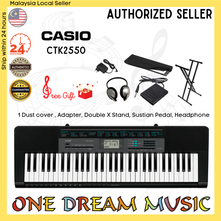 Casio CTK-2550 61 Key Electronic Keyboard Music Piano with Keyboard ...