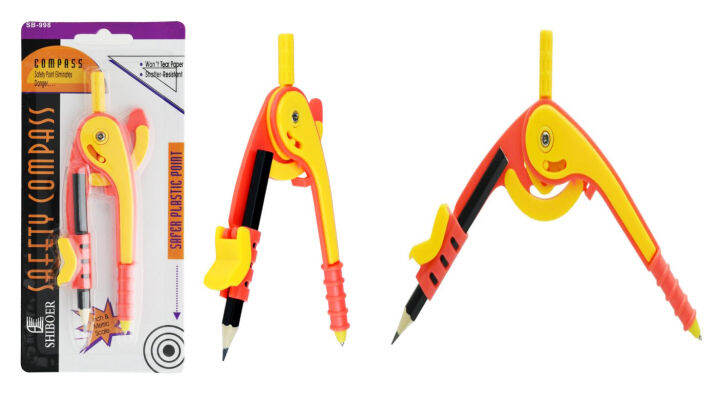 (Lt Stationery) Safety Compass inch & metric scale plastic compass ...