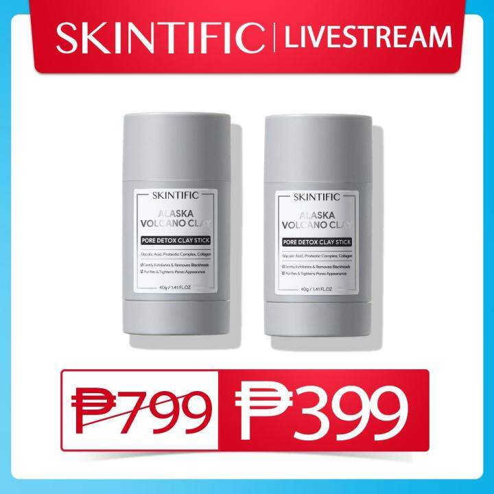 【ONLY 399】SKINTIFIC Alaska Volcano Pore Clay Mask Stick Glycolic Acid ...