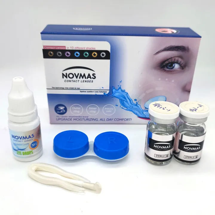 (COD & local stock)Novmas Contact Lense With Solution High quality Big ...