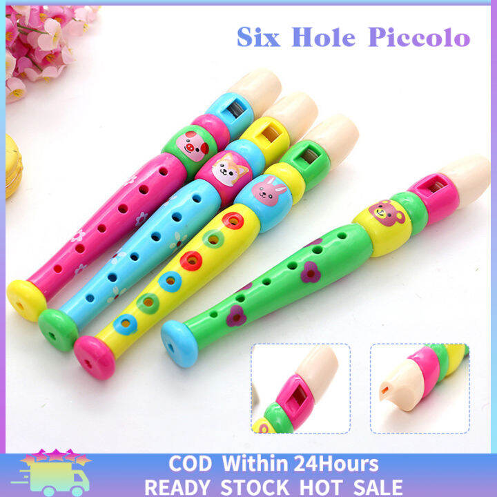 【Ready Stock】6 Hole Piccolo Cartoon Musical Children Plastics ...