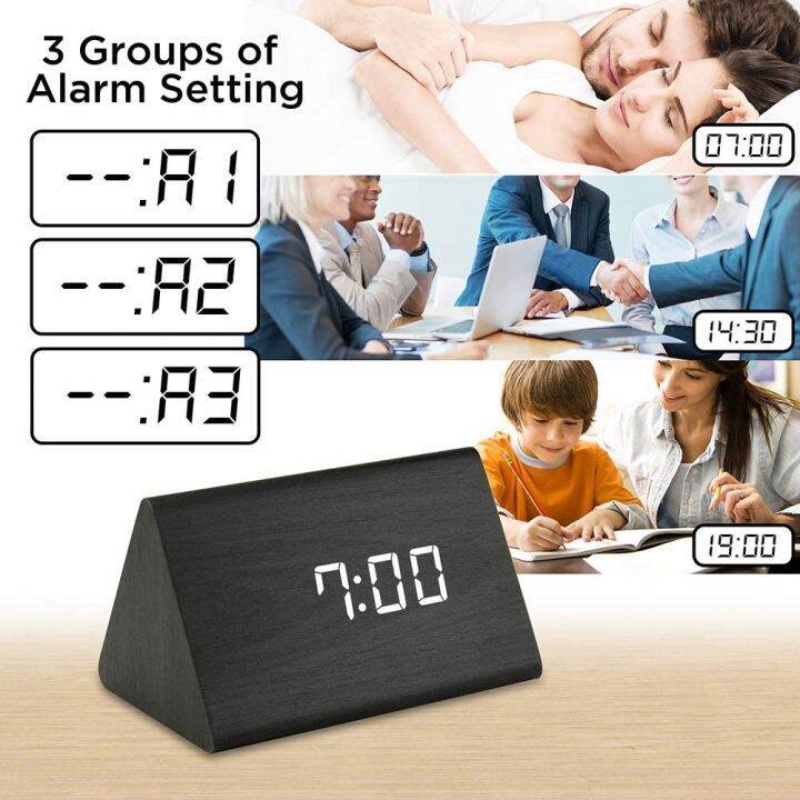 Electronics LED Multifunctional Alarm Triangle Shape For Table Digital ...