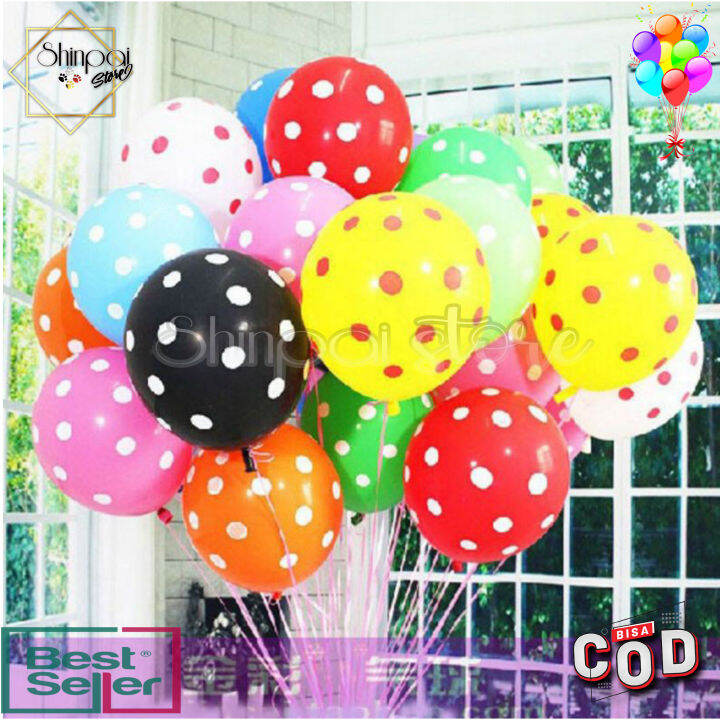 Balon polkadot 100 pcs/biji balon totol atau balon motif berkarakter ...
