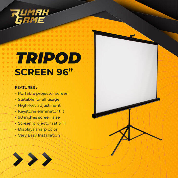 Tripod Layar Proyektor 96" Portable Tripod Screen Projector 96 Inch ...