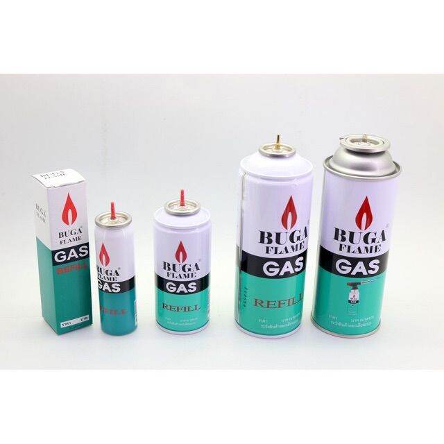 Gas แก๊สกระป๋อง สำหรับเติม ไฟแช็ค Buga gas ขนาดกลาง 132 ml. แก๊สเติมไฟ ...