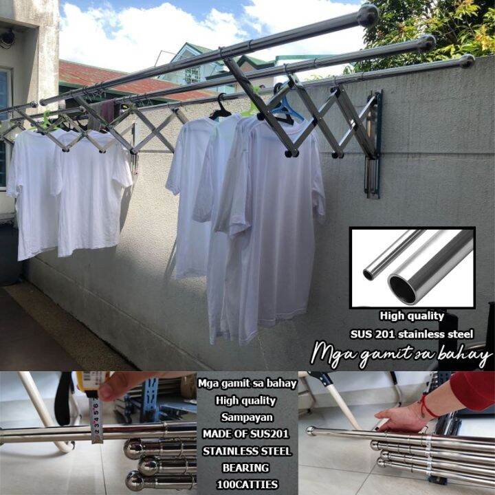 Sampayan Retractable wall-mounted laundry drying racks space saving ...
