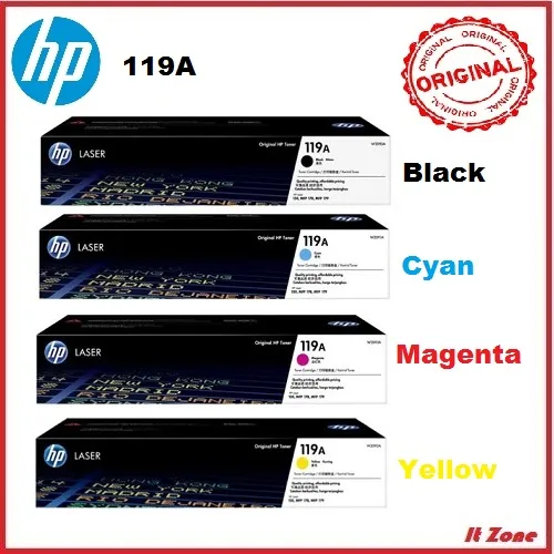 HP 119A (W2090A/91A/92A/93A) BLACK / CYAN / MAGENTA / YELLOW TONER ...