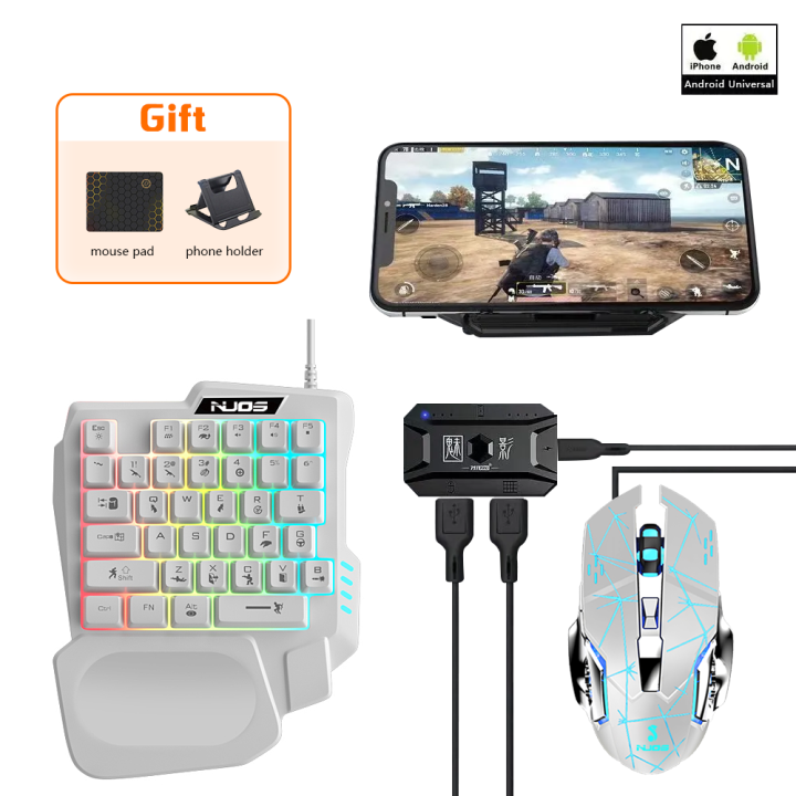 มือถือ PUBG Controller 5 In1 Gaming Keyboard และ Mouse Converter สำหรับ ...