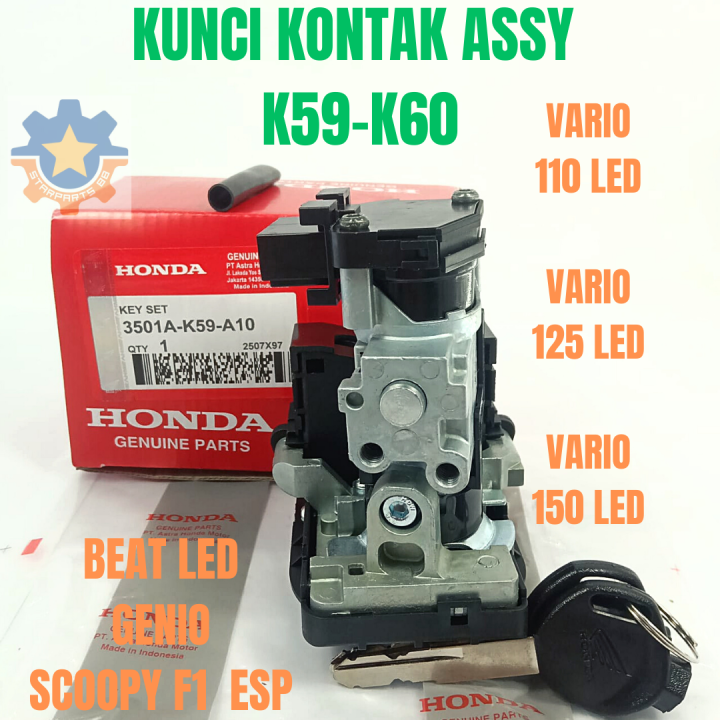 KUNCI KONTAK 3501A-K59-A10 MOTOR HONDA BEAT LED GENIO SCOOPY FI ESP VARIO 110 125 150 LED ORI ...