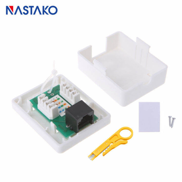 NASTAKO Cat5e Cat6 RJ45 Junction Box 8P8C UTP Unshielded Single Port ...