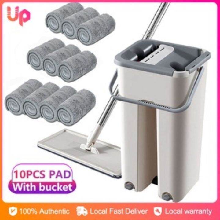 Original Flat Mop Self Wash Squeeze Dry Floor Mop 2in1 360 Spin Mop With Bucket Mop Refill Pad ...