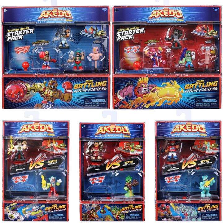 ☎2022 New Akedo Ultimate Arcade Warriors Starter Pack Mini Battling Action Figures Ready ...