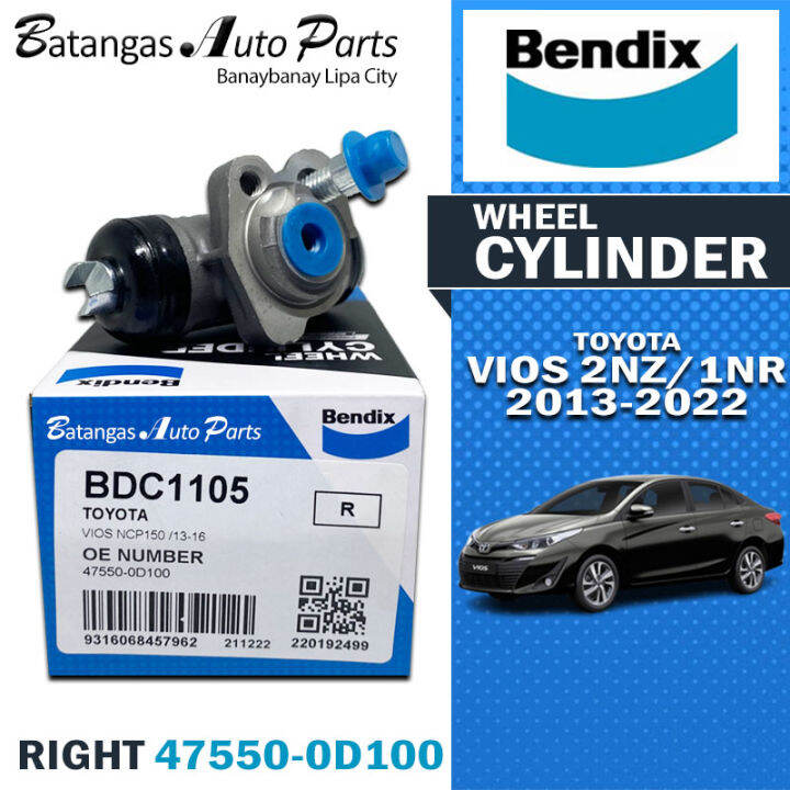 BENDIX REAR WHEEL CYLINDER TOYOTA VIOS 1.3 2NZ / 1NR 2013-2022 RIGHT ...