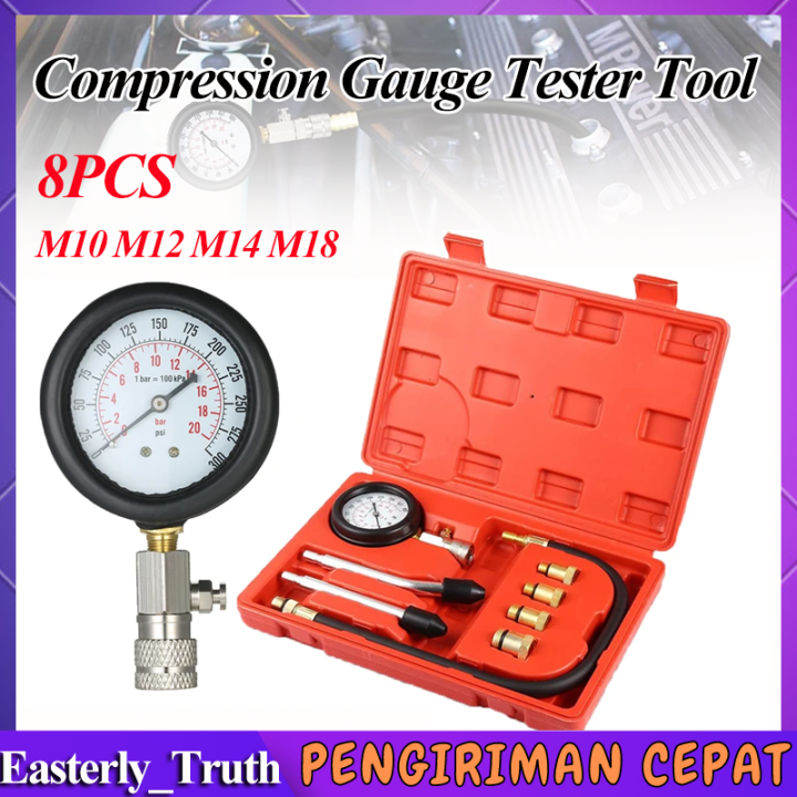 Silinder Alat Pengukur Kompresi Teste 0-300PSI Mesin Penguji Kompresi ...