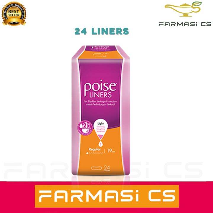Poise Regular Liner For Light Urinary Leaks 19cm x 24 Liners [ Prevent ...