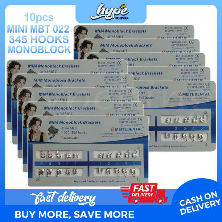 10 PACKS BLUE CARD BRACKET MINI MBT 345 HOOK MONOBLOCK ORAL CARE ...