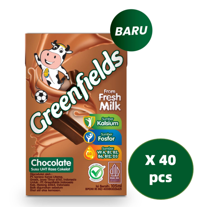 Greenfields Milk Kids UHT Chocolate 105ml x 40 pcs | Lazada Indonesia