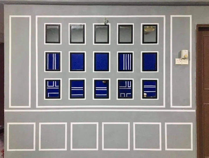 Cermin Petak Frame Deco Hiasan Dinding Wainscoting Rectangle Nordic ...