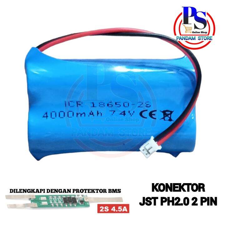 Baterai RC/ Baterai Speaker Bluetooth & Elektronik Lainnya 2x 18650-2S 4000mAh 7.4v Protektor ...