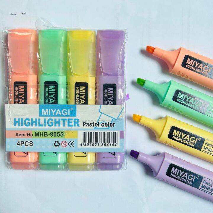 MIYAGI Highlighter Pastel Color MHB-9055 (Sold per set of 4 pieces ...