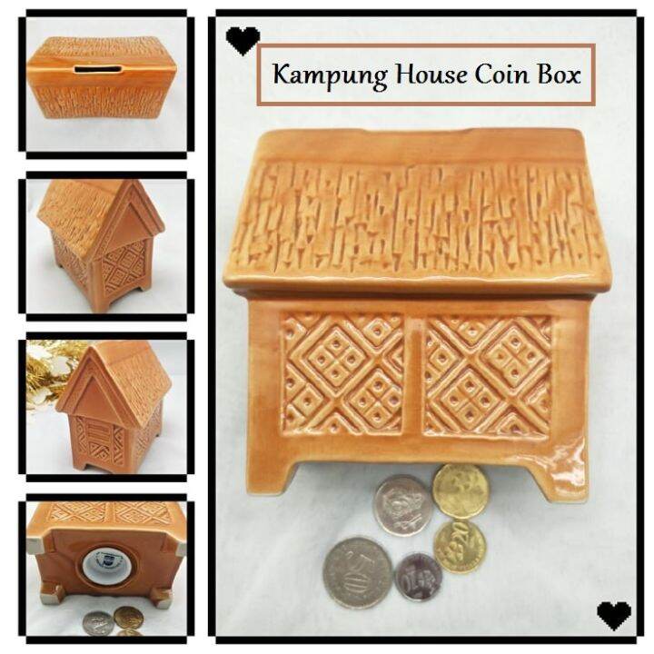Tabung Duit Rumah/Ceramic Kampung House Coin Box | Lazada