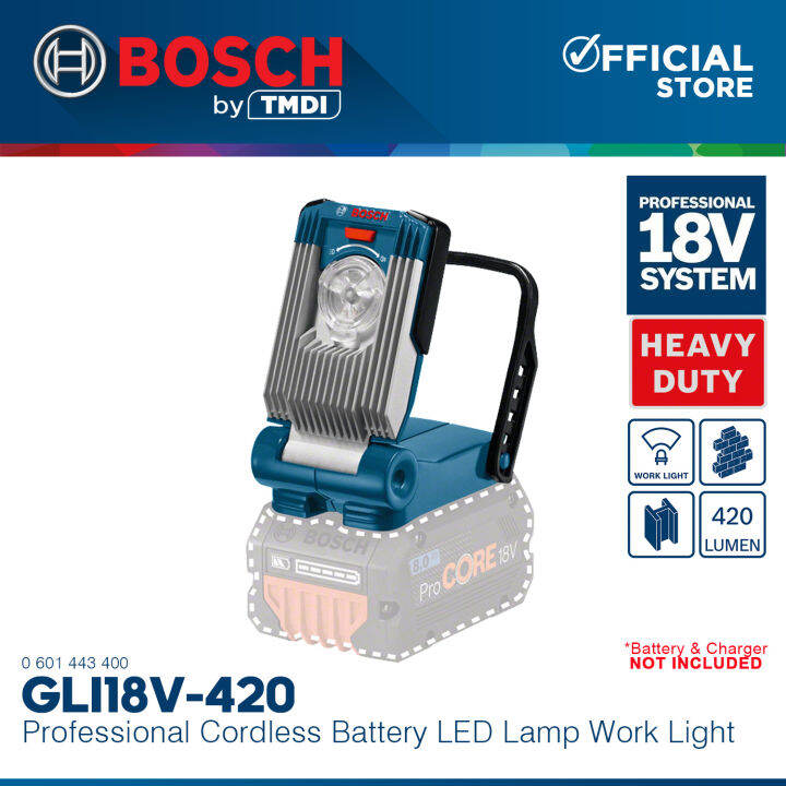 BOSCH Professional Lithium Ion Li-Ion Cordless Battery LED Lamp Work ...