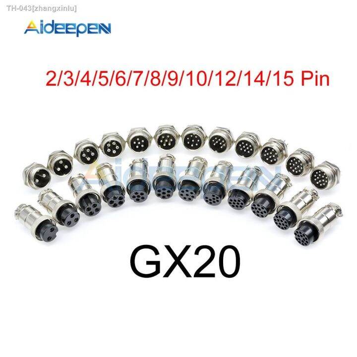 卍 1set GX20 Aviation Connector Male Plug Female Socket Circular Connector 2/3/4/5/6/7/8/9/10/12 ...