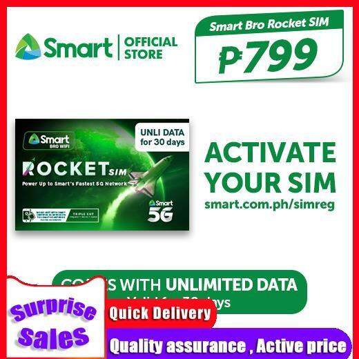 Smart Bro Rocket Sim 799 With Unlimited Data For 30 Days | Lazada PH
