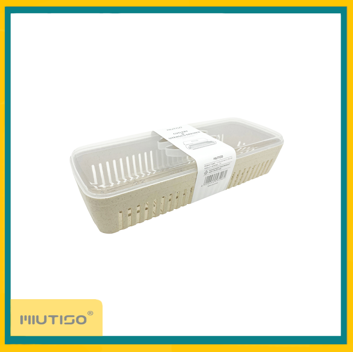 Miutiso Multi-function Plastic Utensils Drainer with Cover-Dust Proof ...