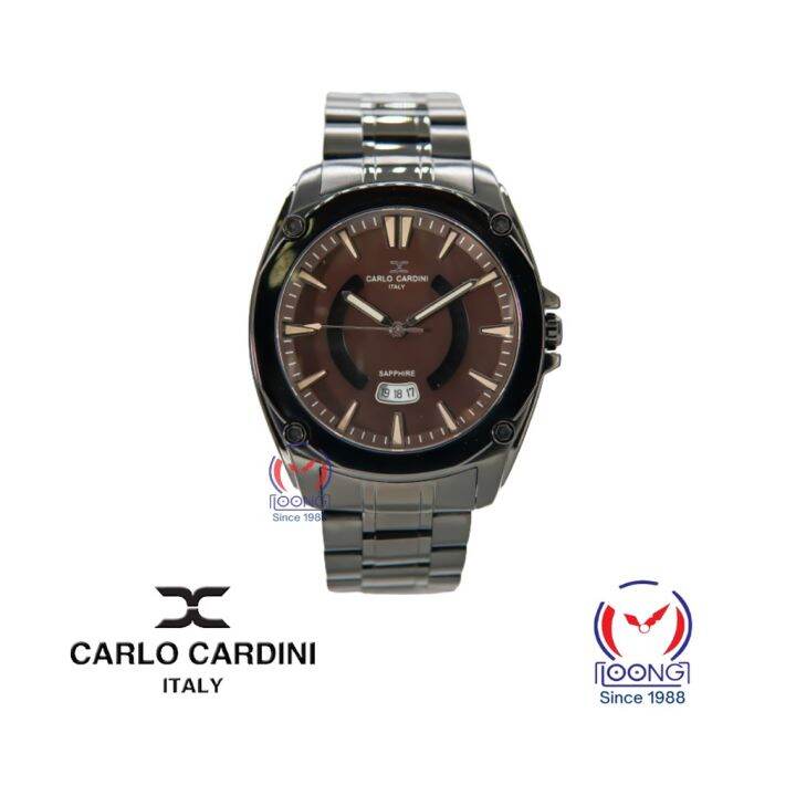 Carlo Cardini 5504G-BLK-4 Analog Stainless Steel Bracelet Quartz Jam ...