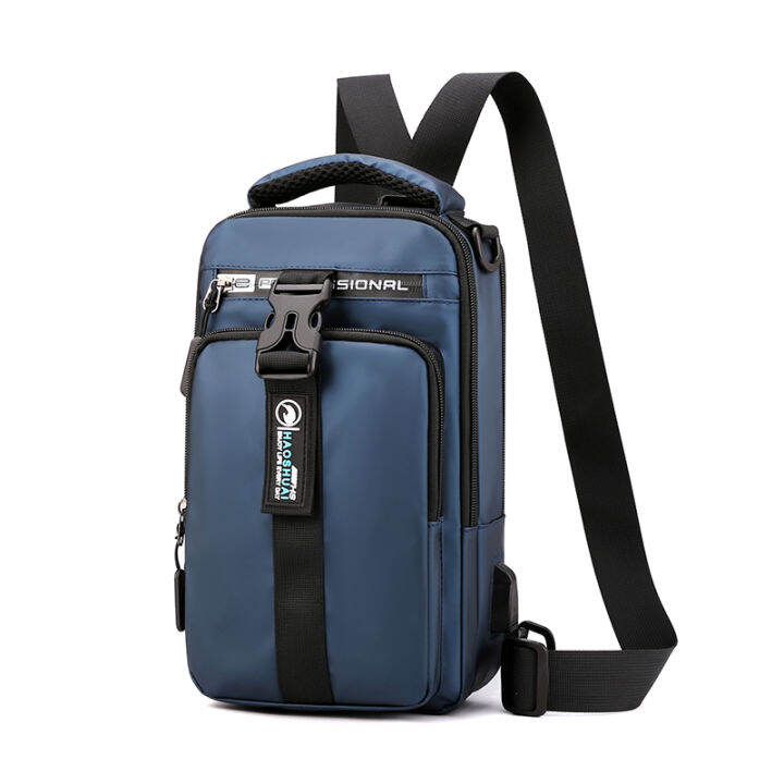 New 4 in 1 Men's Anti-Theft Waterproof Sling Shoulder Bag with USB Slot ...
