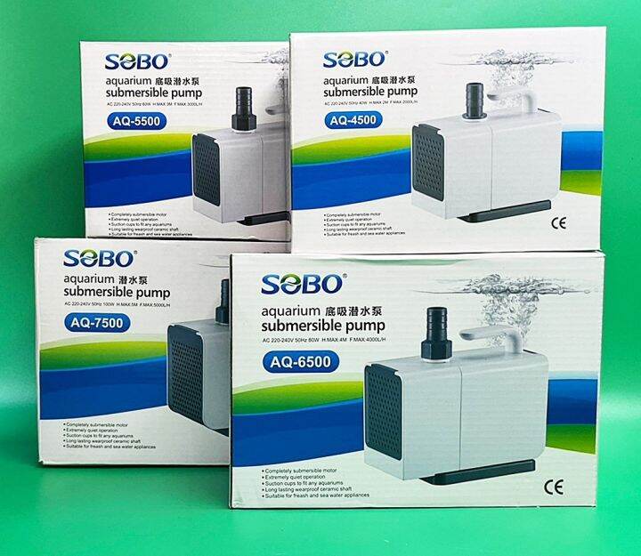 ปั๊มน้ำ SOBO AQ-4500 / AQ-5500 / AQ-6500 / AQ-7500 ปั๊มตู้ปลา Series สำหรับตู้ปลา บ่อปลา SOBO ...