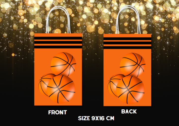 Basketball Theme Minisize 9x16cm Candy Bag Happy Birthday Party ...