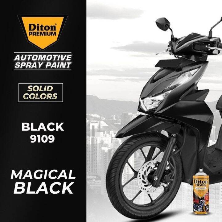 Diton Premium 9109 Black Solid Color Spray Paint (400ml) | Lazada