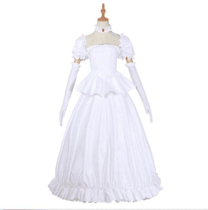 Booette King Boo Cosplay Dress Princess Koopa White Dress with Gloves ...