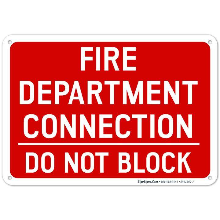 Fire Department Connection Do Not Block Sign Red Rackground es Rust ...