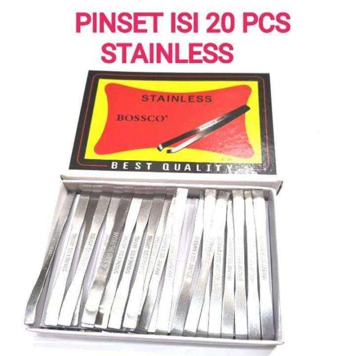 pinset Stainles isi 20 pcs/pinset alis pencabut uban Stainles isi 20 ...