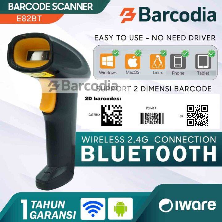 BARCODE SCANNER BLUETOOTH 2D 1D IWARE BS-E82BT SCANNER BARCODE ...