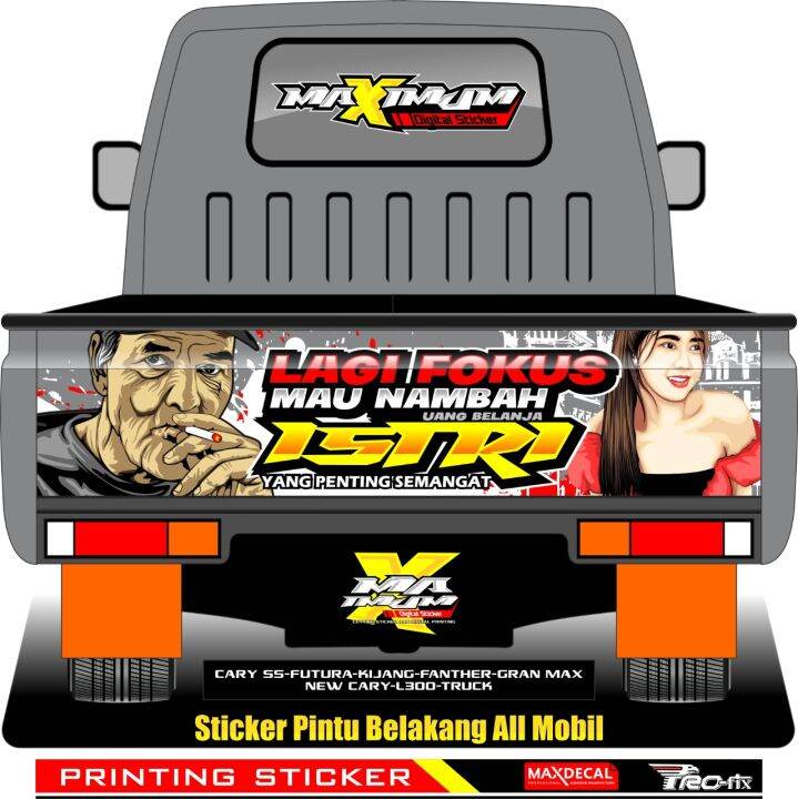 Sticker Pintu Belakang Mobil Pick Up L300 / Grandmax / Panther / Carry ...
