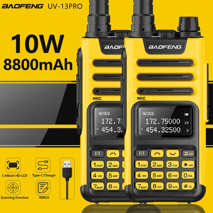 [FREE Headset] 2pcs Baofeng UV-13 PRO Type-C High Power Walkie Talkie BF Dual band Waterproof ...