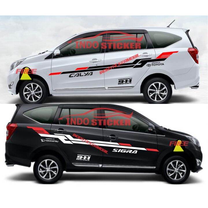 STICKER MOBIL CALYA SIGRA STIKER SISI SAMPING MOBIL SIGRA CALYA ...
