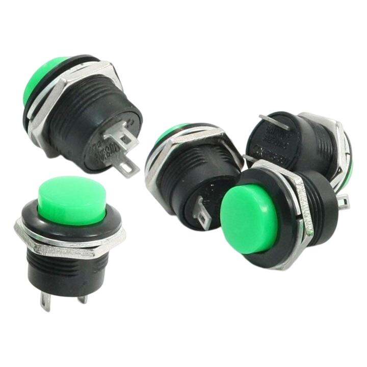 Baoblaze 5Pcs Momentary Push Button Switch 16mm 3A AC 250V 2 Pin Unlock ...