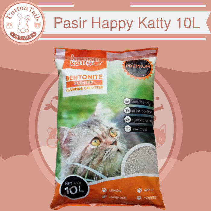 Pasir Kucing Wangi Gumpal Happy Katty 10L Premium Bentonite | Lazada Indonesia