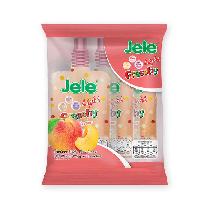 [พร้อมส่ง!!!] เจเล่ ไลท์ เฟรชชี่ เยลลี่ รสพีช 125 กรัม x 3 ซองJele ...