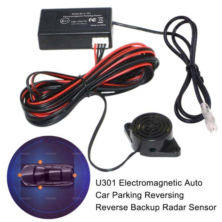 U301 Car Electromagnetic Parking Sensor LED Buzzer Parking Radar Bumper ...