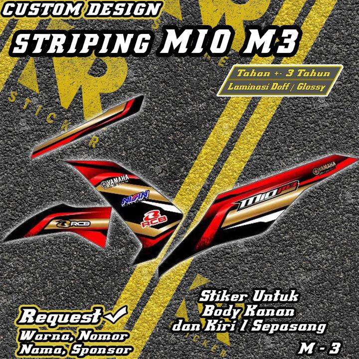 Stiker Striping Mio m3 Custom Desain | Sticker mio m3 Lis variasi mio ...