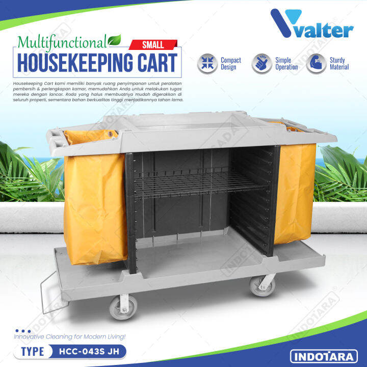 Trolley Service Cart House Keeping Troli Kebersihan Hotel Valter | Lazada Indonesia