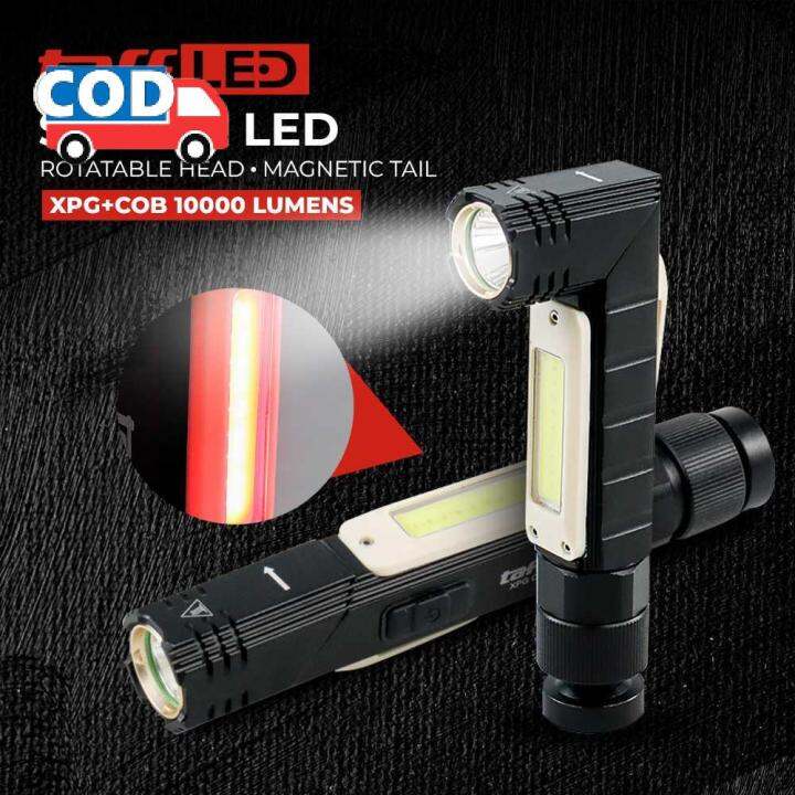 Senter LED 10000 Lumens dengan 2 Chip pada Bagian Depan dan Samping ...