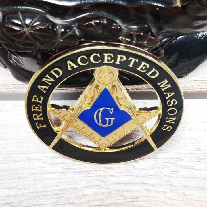 Masonic Auto Car Badge Emblems mason freemason BCM 36 G Black FREE AND ...